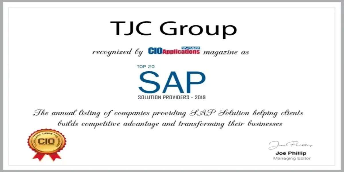 TJC Group Named among the Top 20 SAP Solution Providers of 2019 - TJC Group